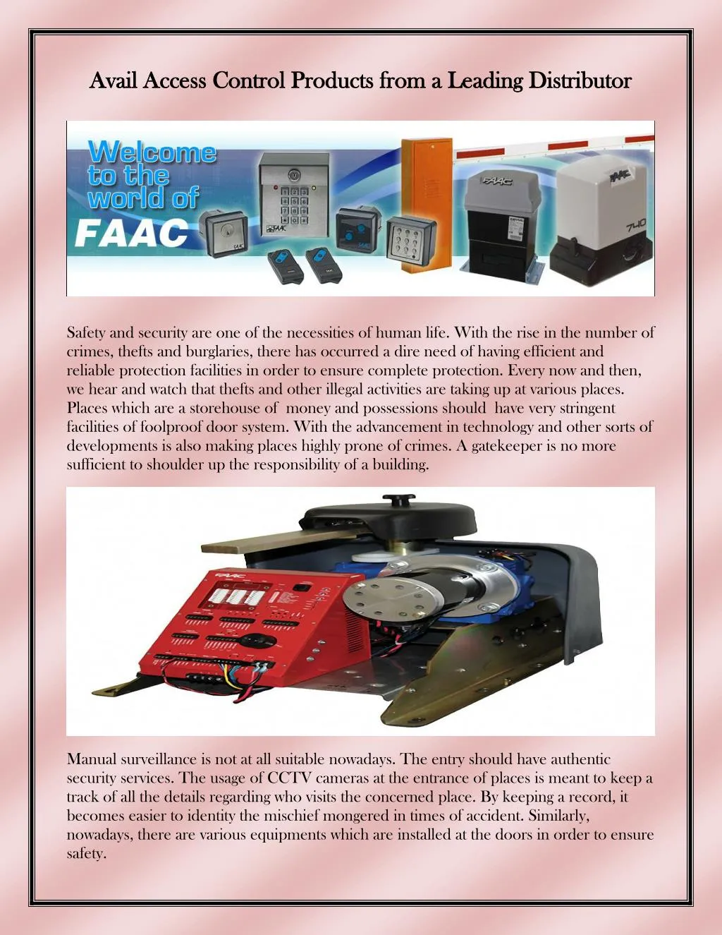 PPT - highly advanced and dynamic faac motors PowerPoint Presentation ...