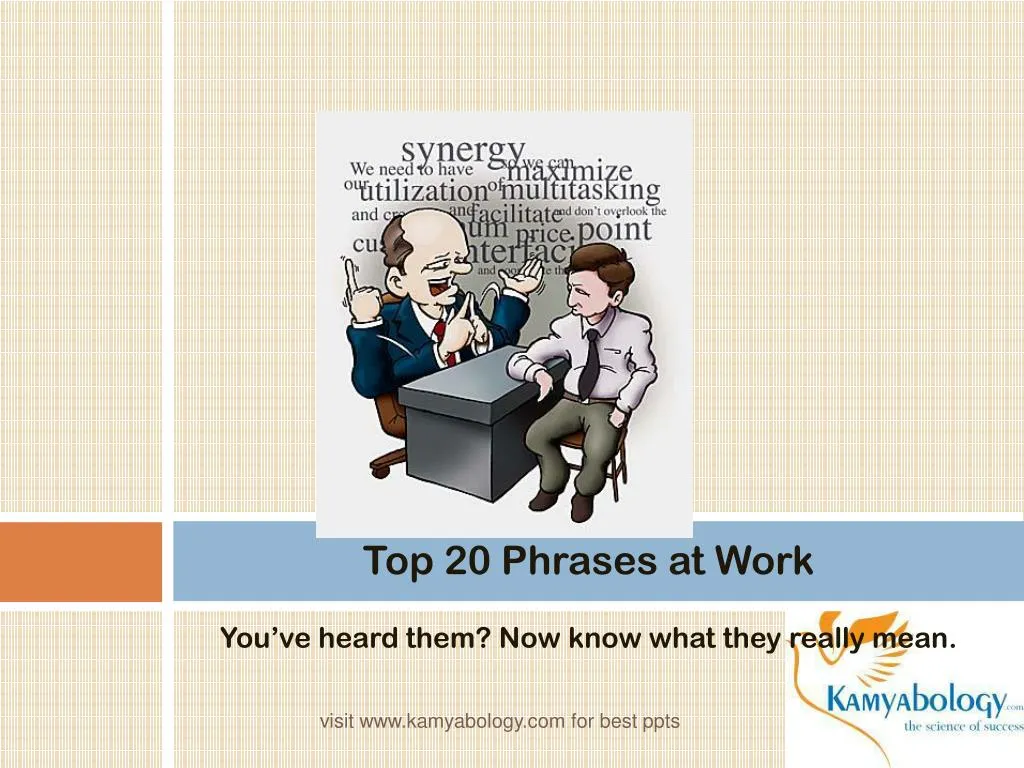 PPT - 20 Management Phrases Every Manager Should Know PowerPoint ...