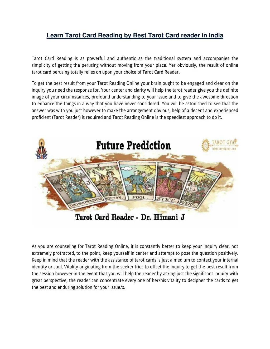 PPT - Learn Tarot Card Reading by Best Tarot Card Reader in India ...