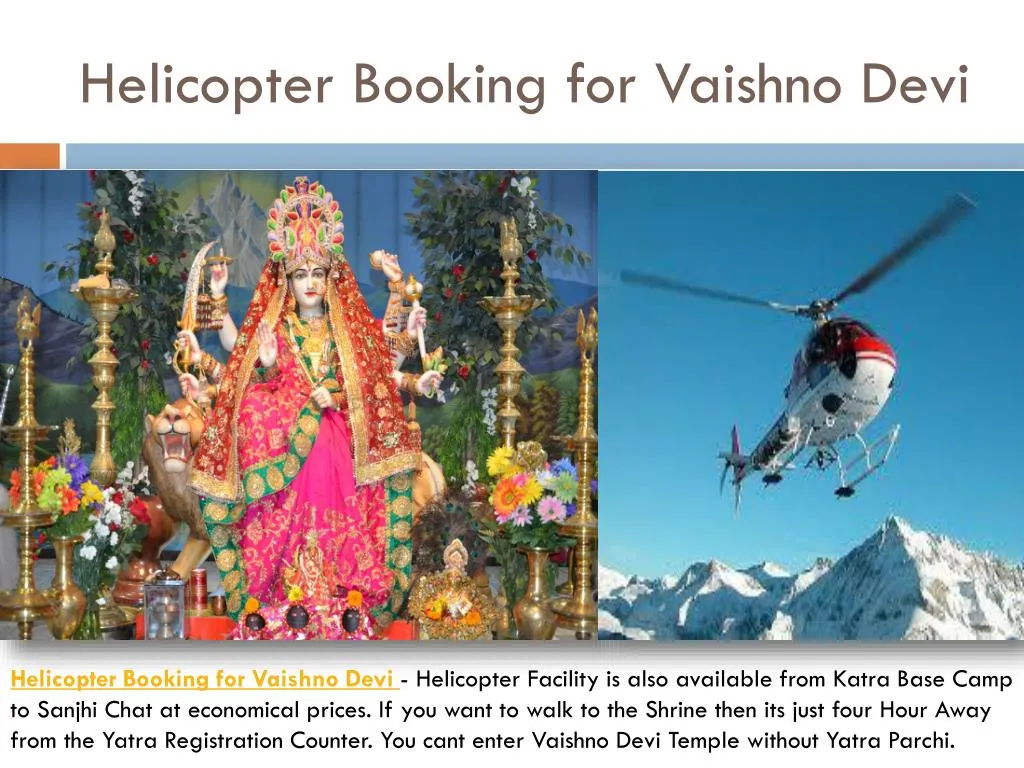 PPT - Helicopter Bookings for Vaishno Devi PowerPoint Presentation, free download - ID:7268515
