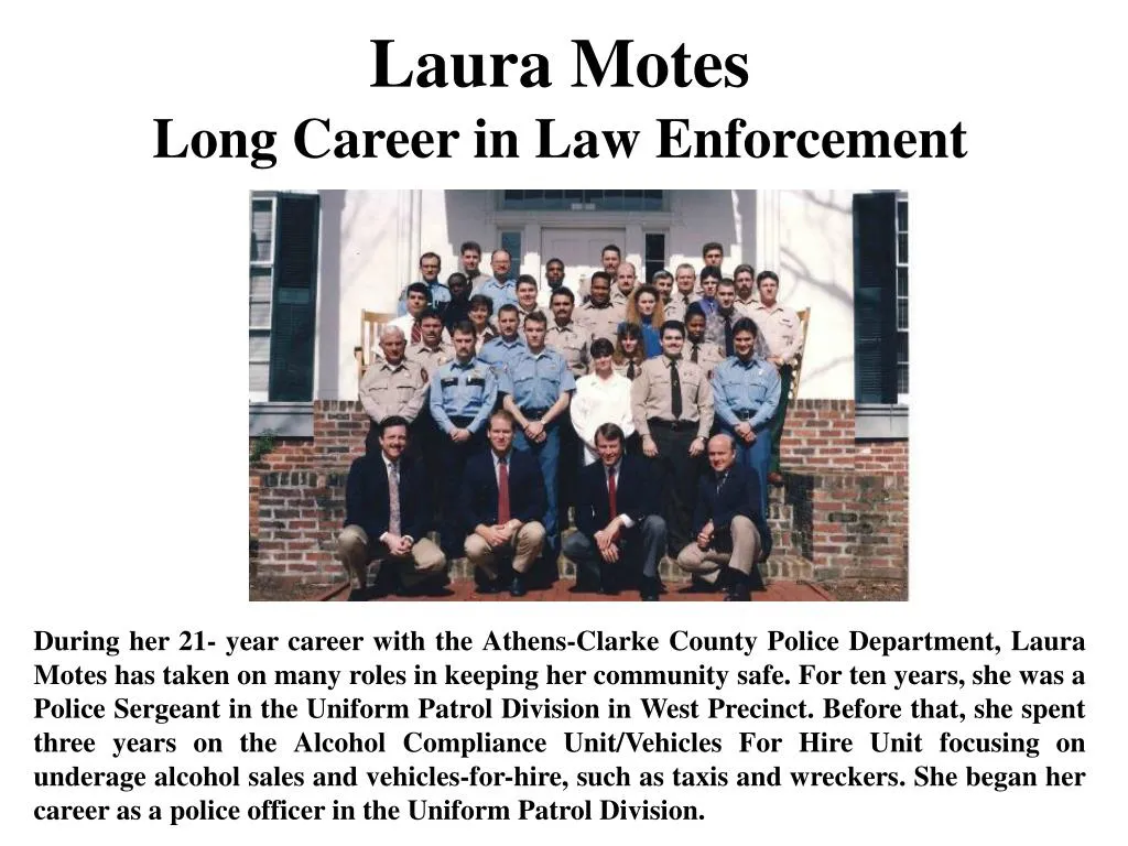 PPT - Laura Motes - Career in Law Enforcement PowerPoint Presentation ...