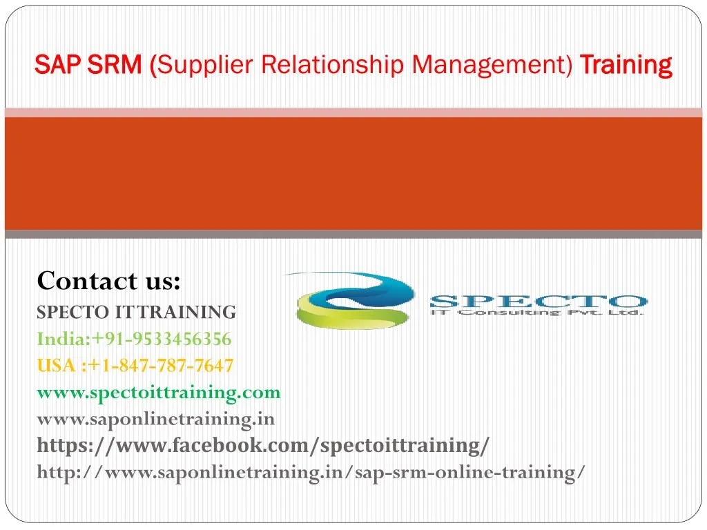 PPT - Sap srm (Supplier Relationship Management) online training in usa ...