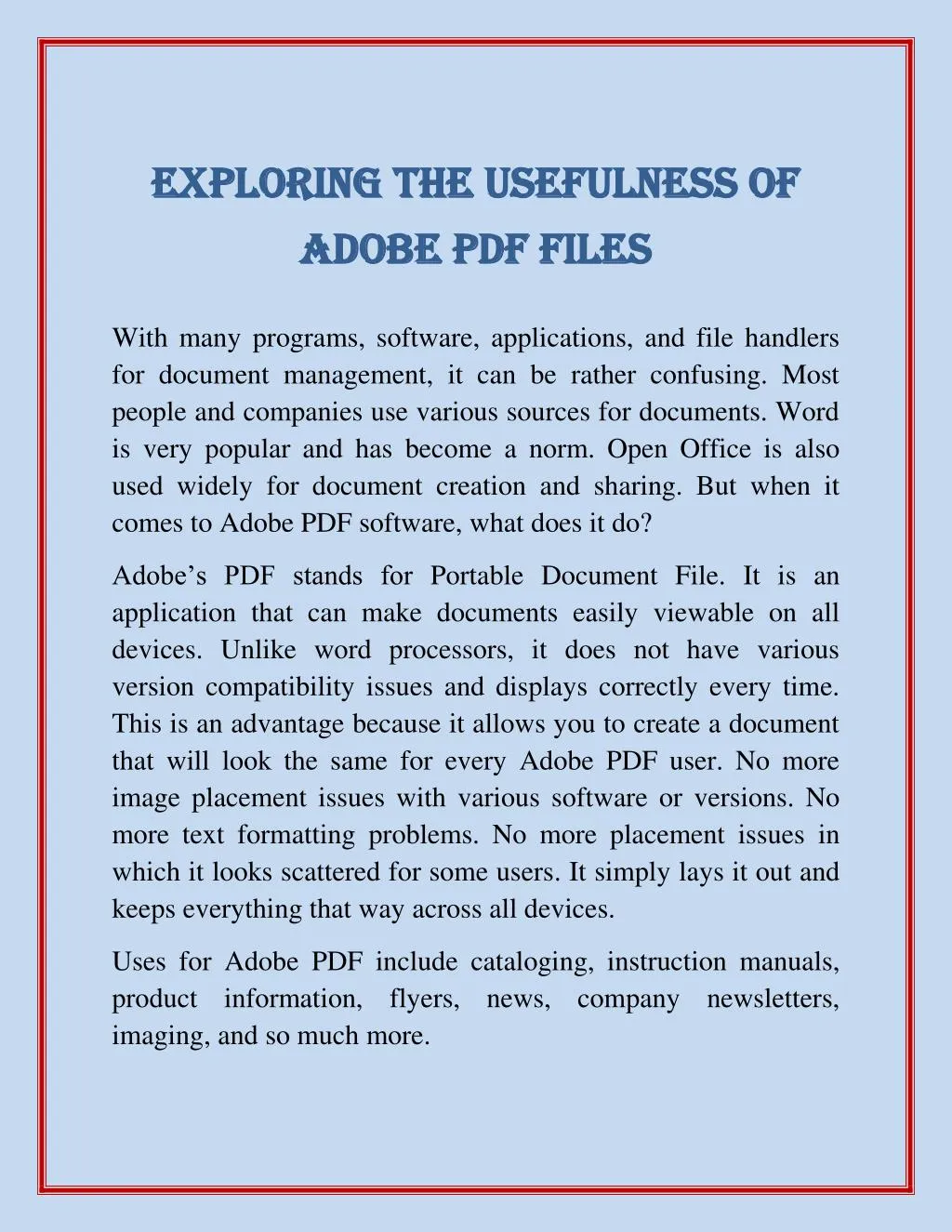 PPT - Exploring the Usefulness of Adobe PDF files PowerPoint ...