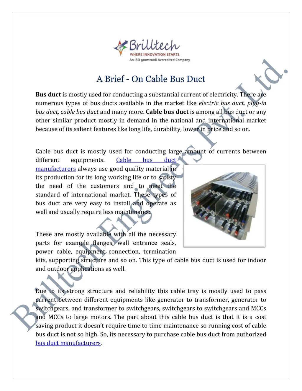 PPT - Cable Bus Duct Manufacturers Suppliers India PowerPoint ...