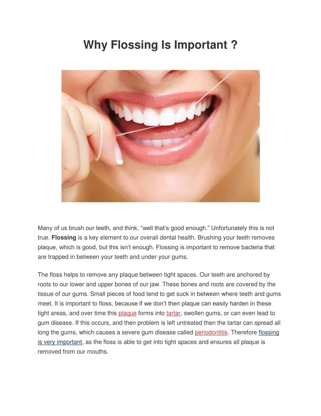 PPT - Why flossing is important ? PowerPoint Presentation, free ...