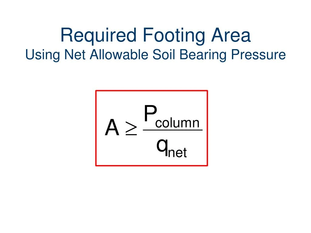 PPT - Spread Footing Design for Columns PowerPoint Presentation - ID ...