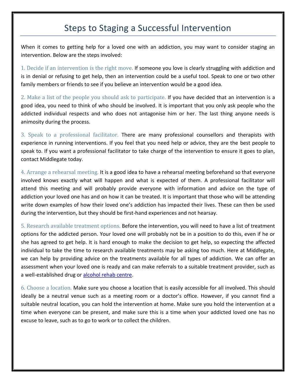 PPT - Steps to Staging a Successful Intervention PowerPoint ...