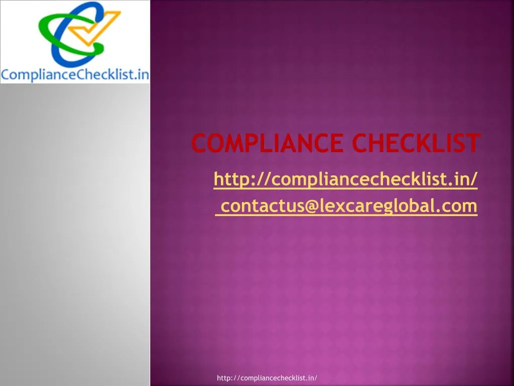 PPT - legal compliance checklist PowerPoint Presentation, free download ...