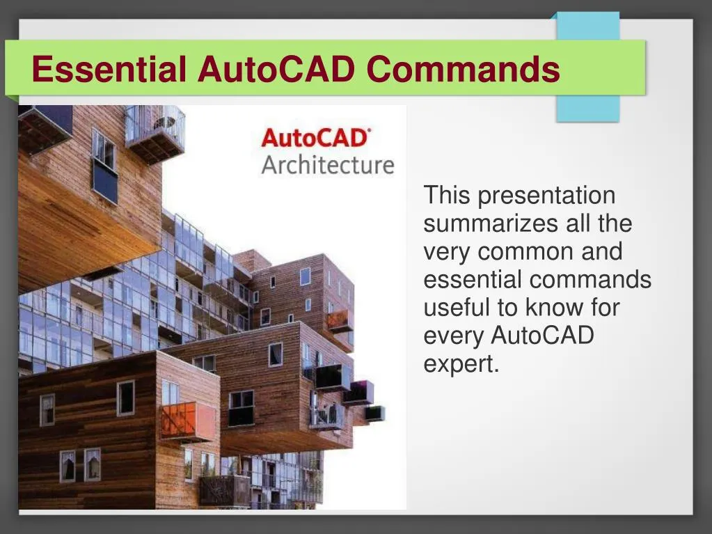 PPT - Most Essential AutoCAD Commands PowerPoint Presentation, free ...