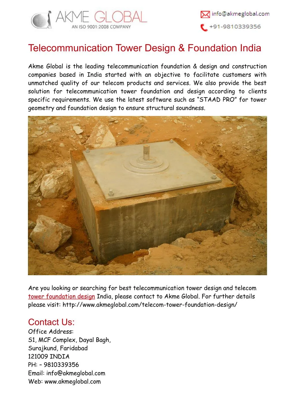 PPT - Telecommunication Tower & Foundation Design India PowerPoint ...