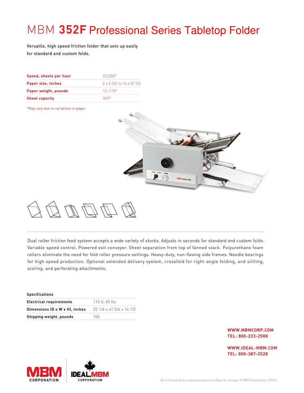 PPT - MBM 352F Professional Series Tabletop Folder - Printfinish.com PowerPoint Presentation ...