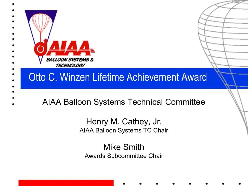 PPT - Otto C. Winzen Lifetime Achievement Award PowerPoint Presentation ...