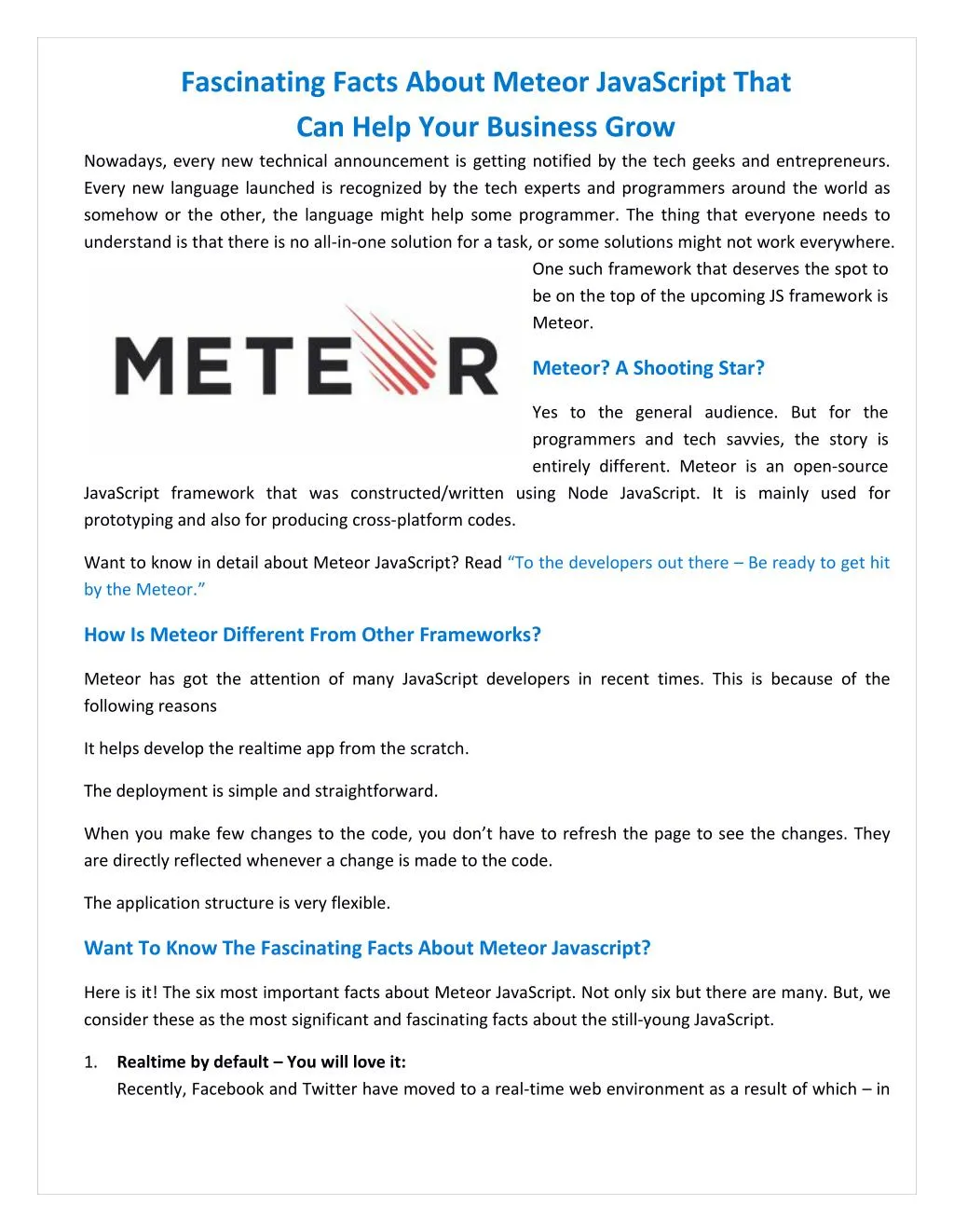 PPT - 5 Fascinating Facts About Meteor JavaScript That Can Help Your ...
