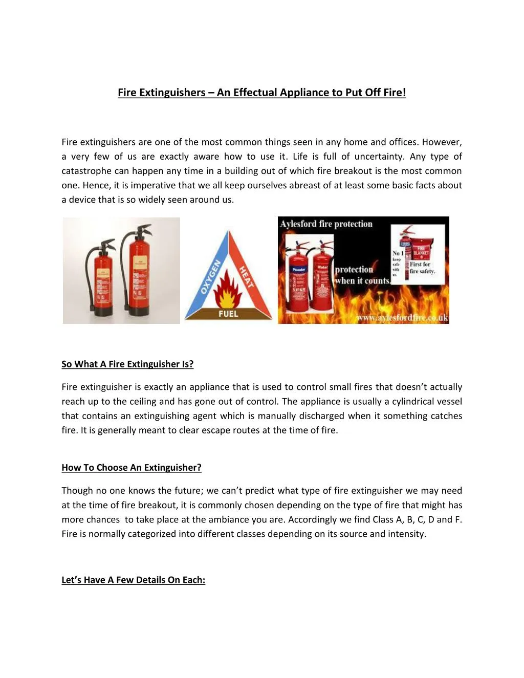 PPT - Fire Extinguishers – An Effectual Appliance to Put Off Fire ...