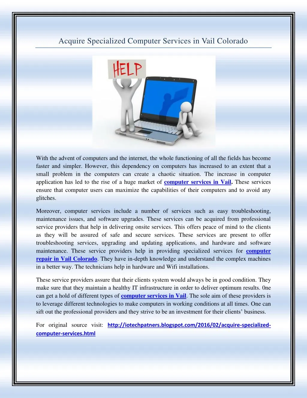 PPT - Acquire Specialized Computer Services in Vail Colorado PowerPoint Presentation - ID:7305858