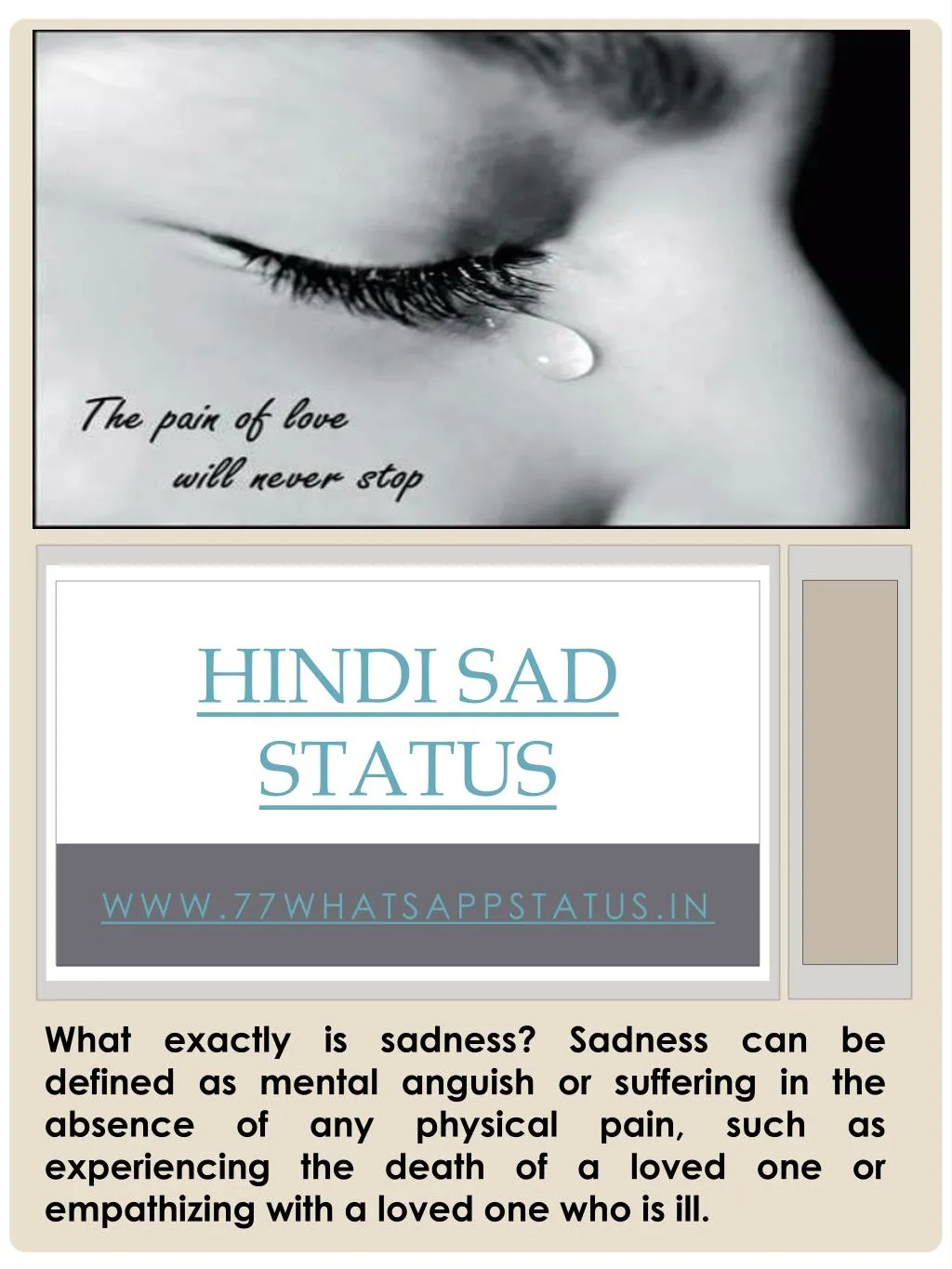 PPT - Hindi Sad Status PowerPoint Presentation, free download - ID:7308184