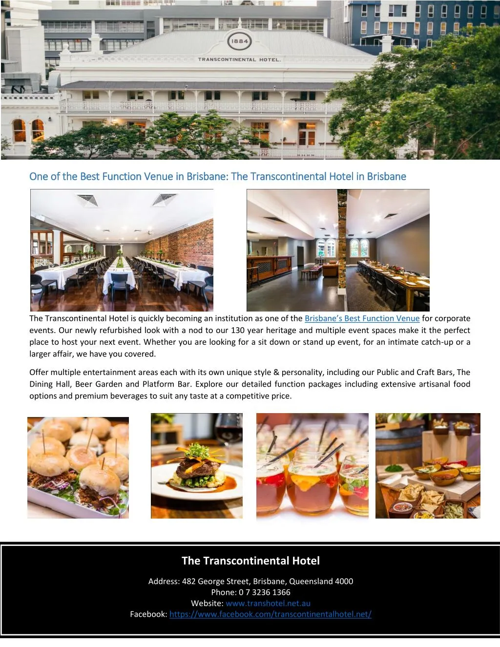 PPT - One of the Best Function Venue in Brisbane : The Transcontinental ...