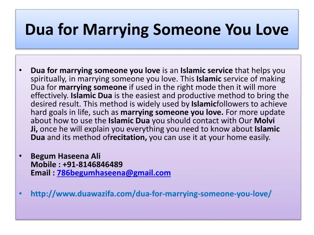 PPT - Dua for Marrying Someone You Love PowerPoint Presentation - ID ...