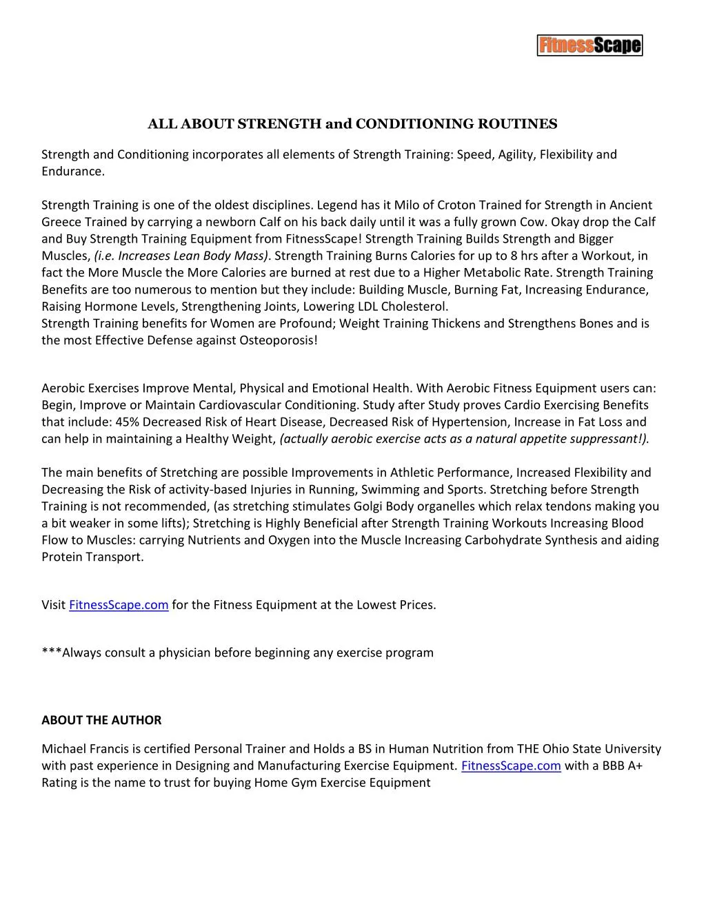 PPT - All About Strength And Conditioning Routines PowerPoint ...