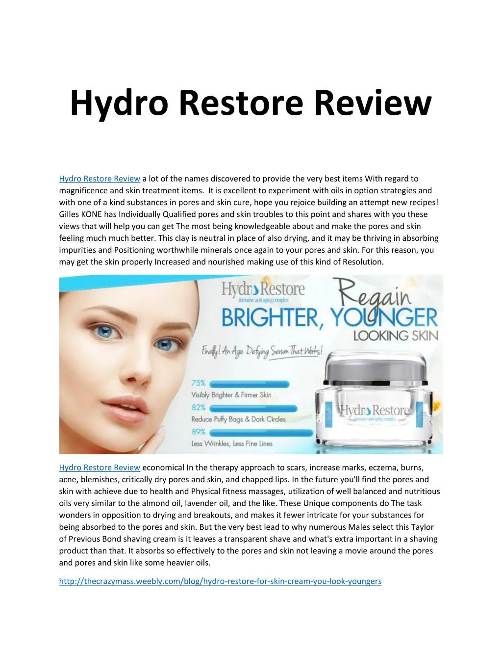 PPT - Hydro Restore Review - Get Younger Looking Skin PowerPoint ...