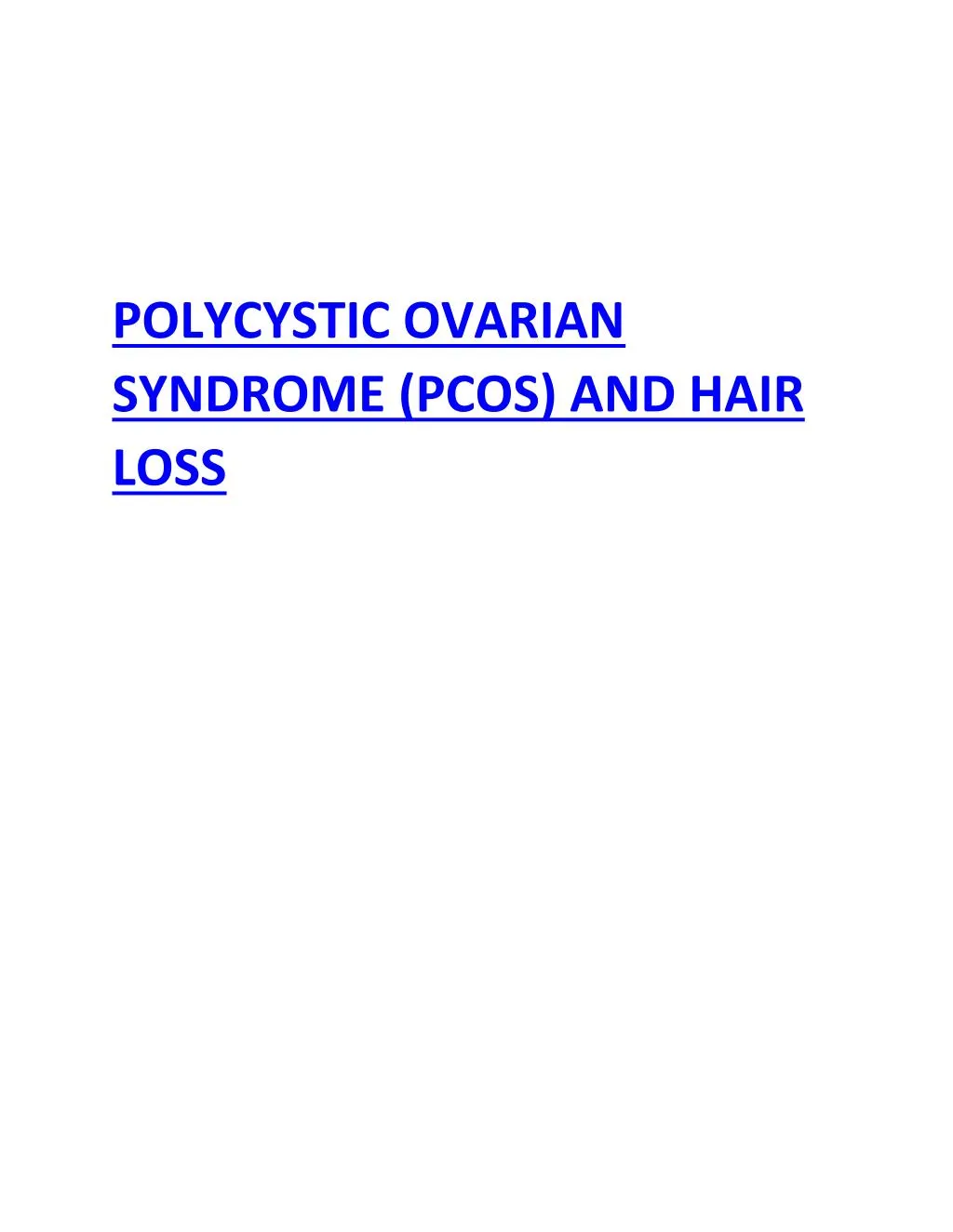 PPT - POLYCYSTIC OVARIAN SYNDROME (PCOS) AND HAIR LOSS PowerPoint ...