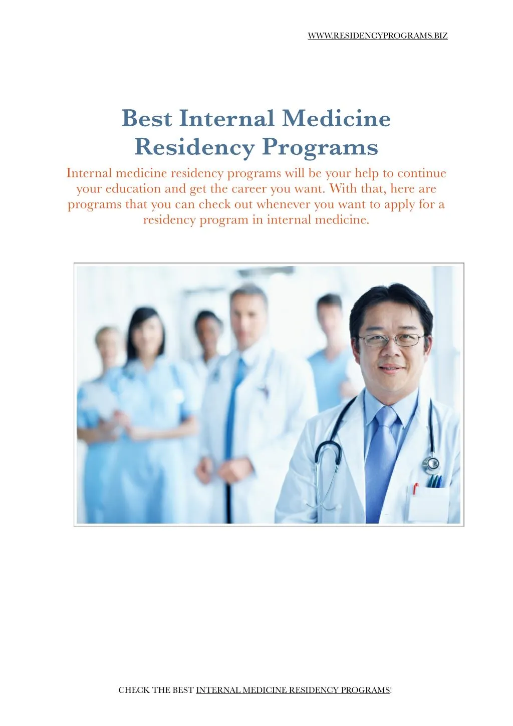 PPT - Internal Medicine Residency Programs PowerPoint Presentation ...