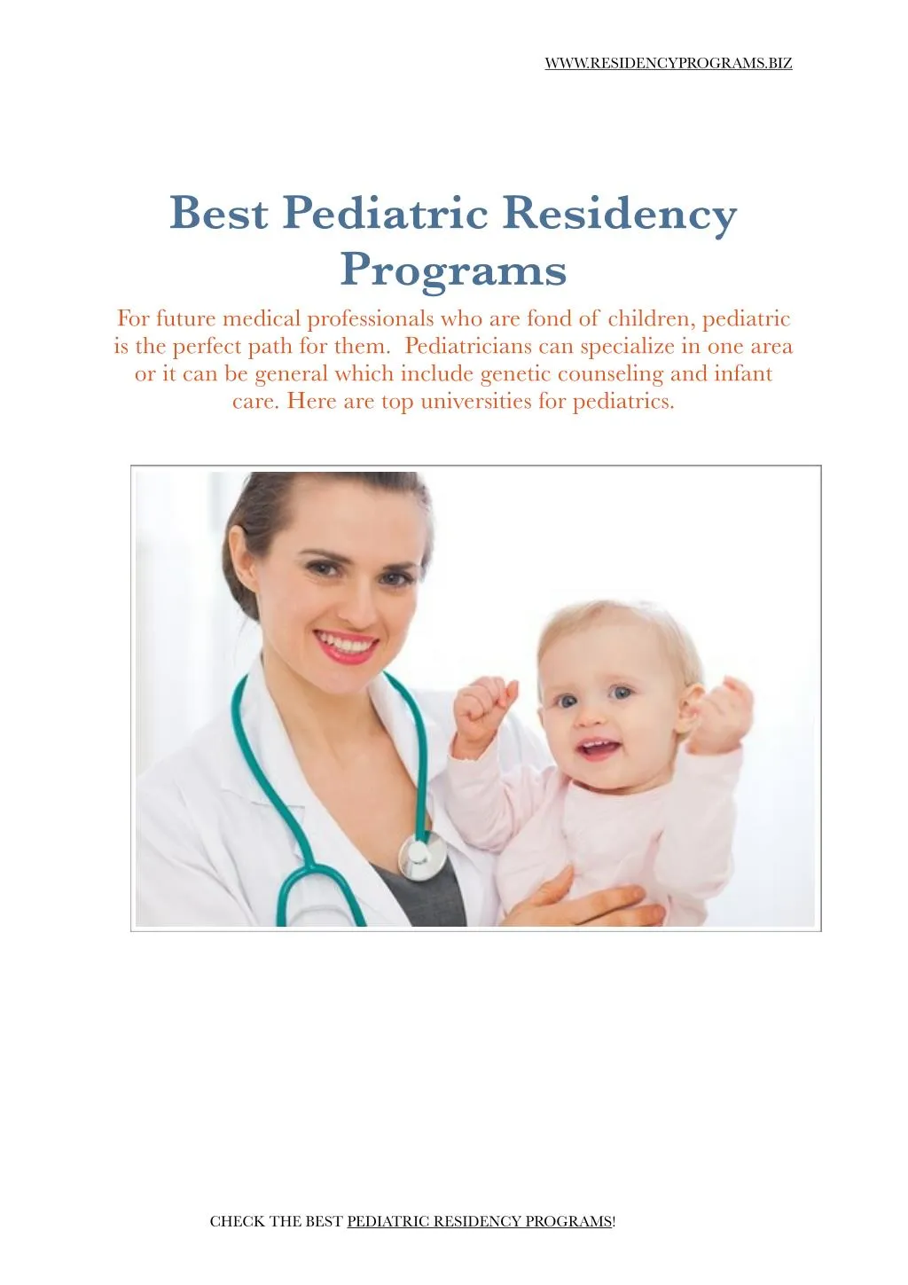 PPT - Pediatric Residency Programs PowerPoint Presentation, free ...