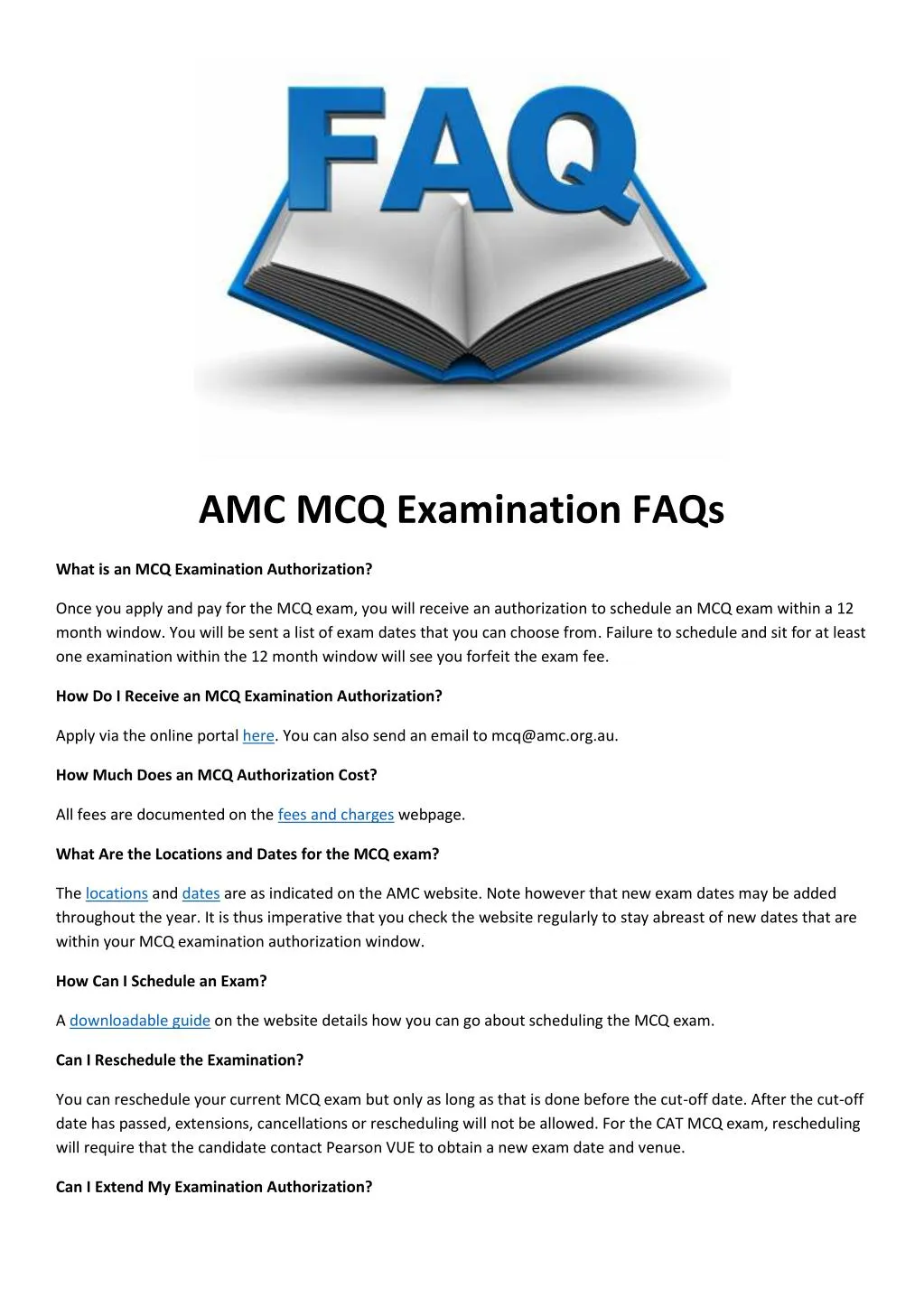 PPT - AMC MCQ Examination FAQs PowerPoint Presentation, free download ...