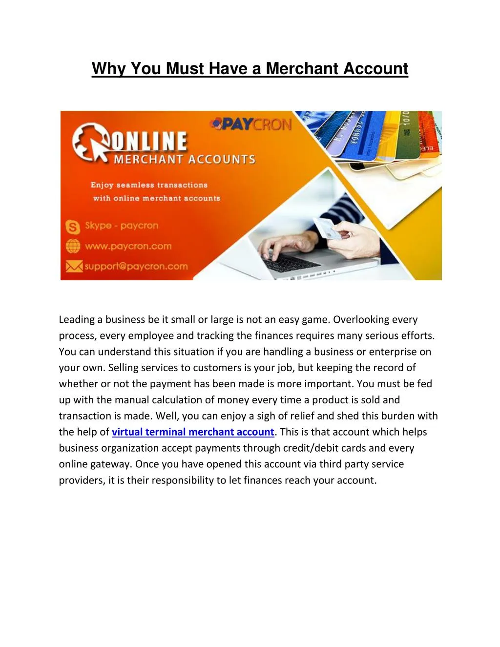 PPT - Need of Virtual Terminal Merchant Account PowerPoint Presentation ...