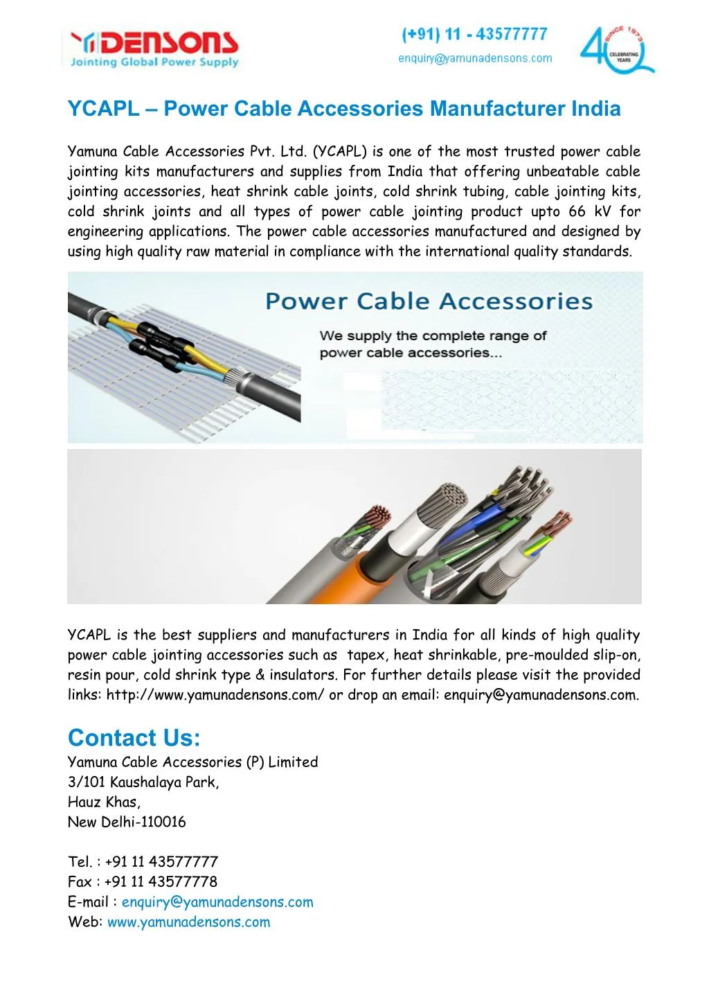 PPT - Power Cable Accessories Manufacturer In India PowerPoint ...