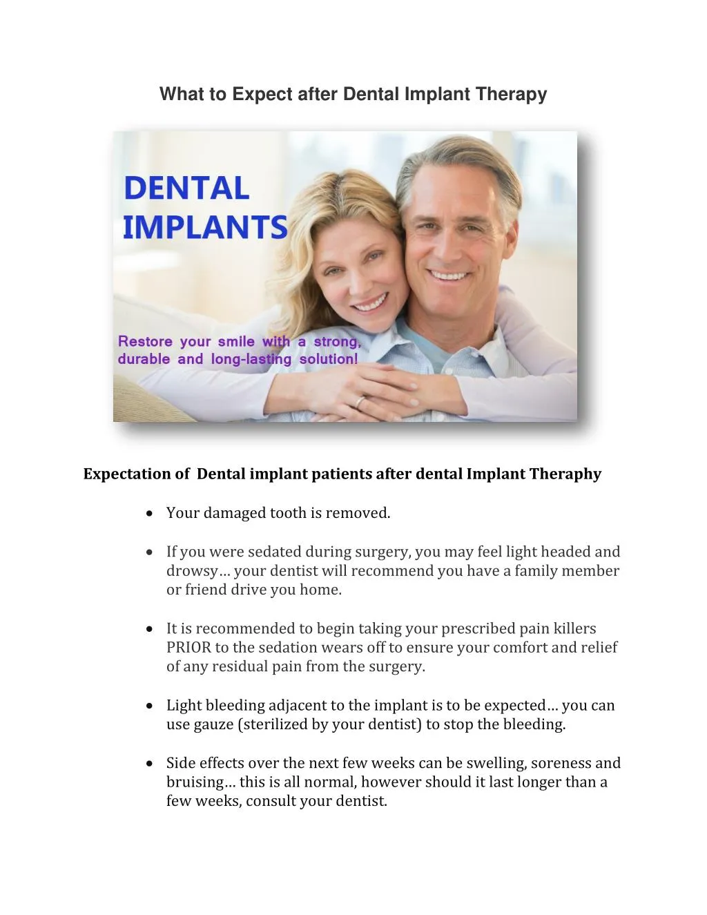 PPT - What to Expect after Dental Implant Therapy ? PowerPoint ...