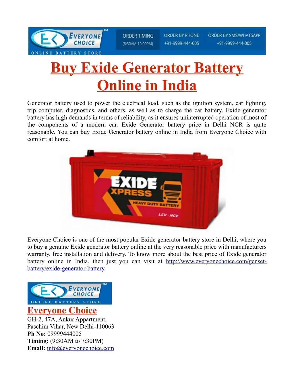 PPT - Buy Exide Generator Battery Online in India PowerPoint ...