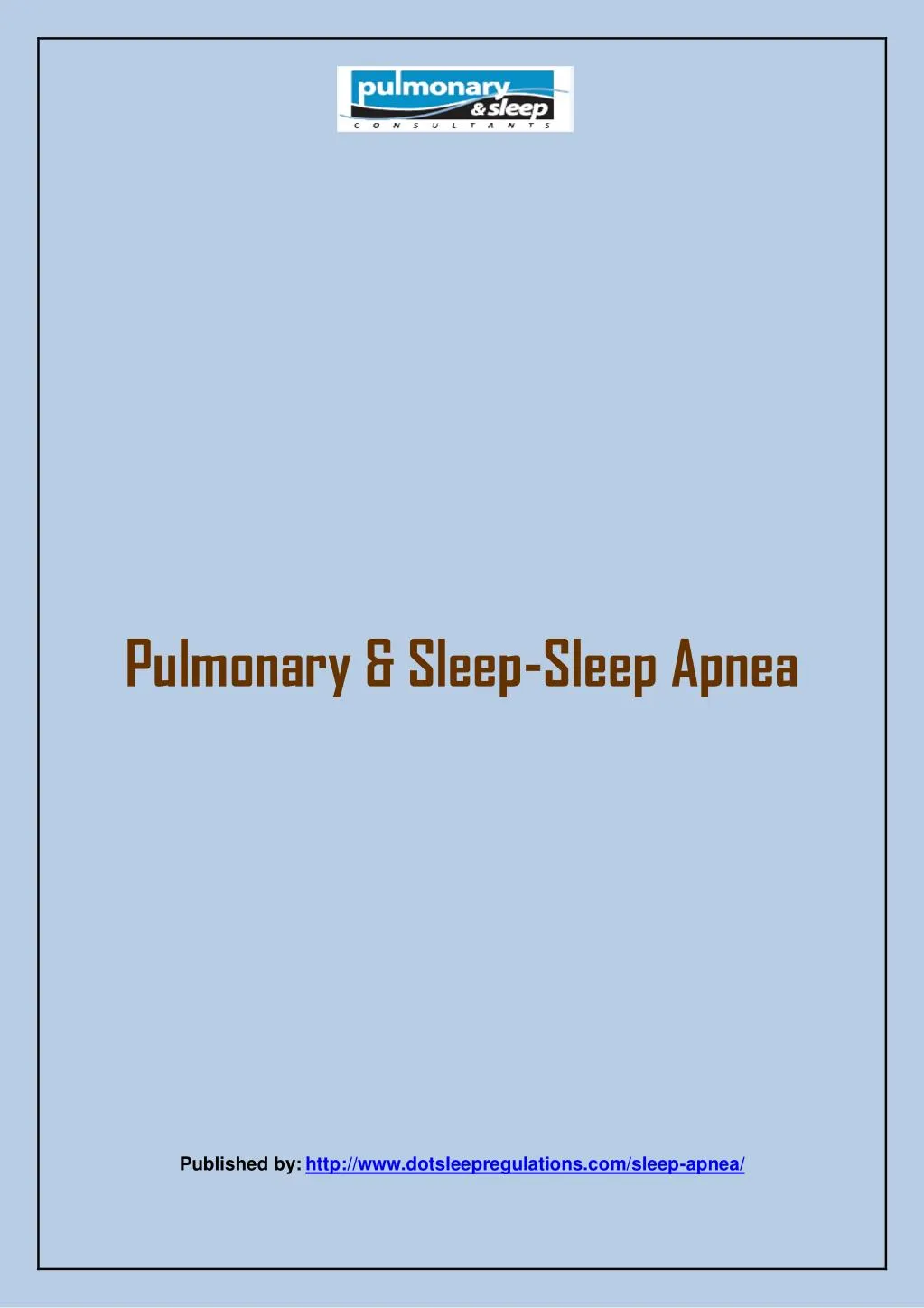 PPT - Pulmonary & Sleep-Sleep Apnea PowerPoint Presentation, free ...