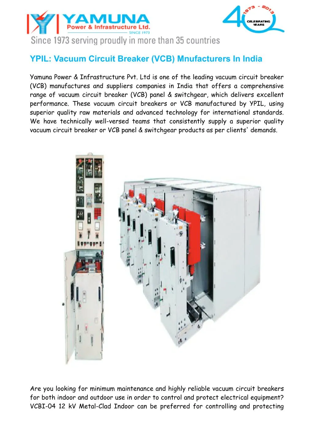 PPT - Vacuum Circuit Breaker (VCB) Manufacturers India PowerPoint Presentation - ID:7330927