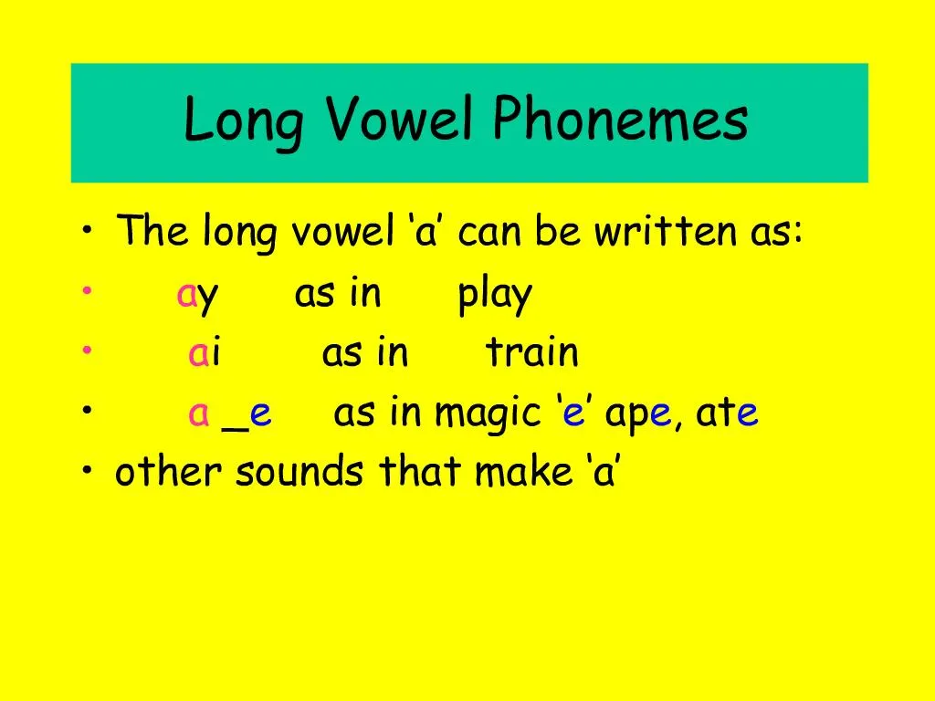 PPT - Long Vowel Phonemes PowerPoint Presentation, free download - ID ...