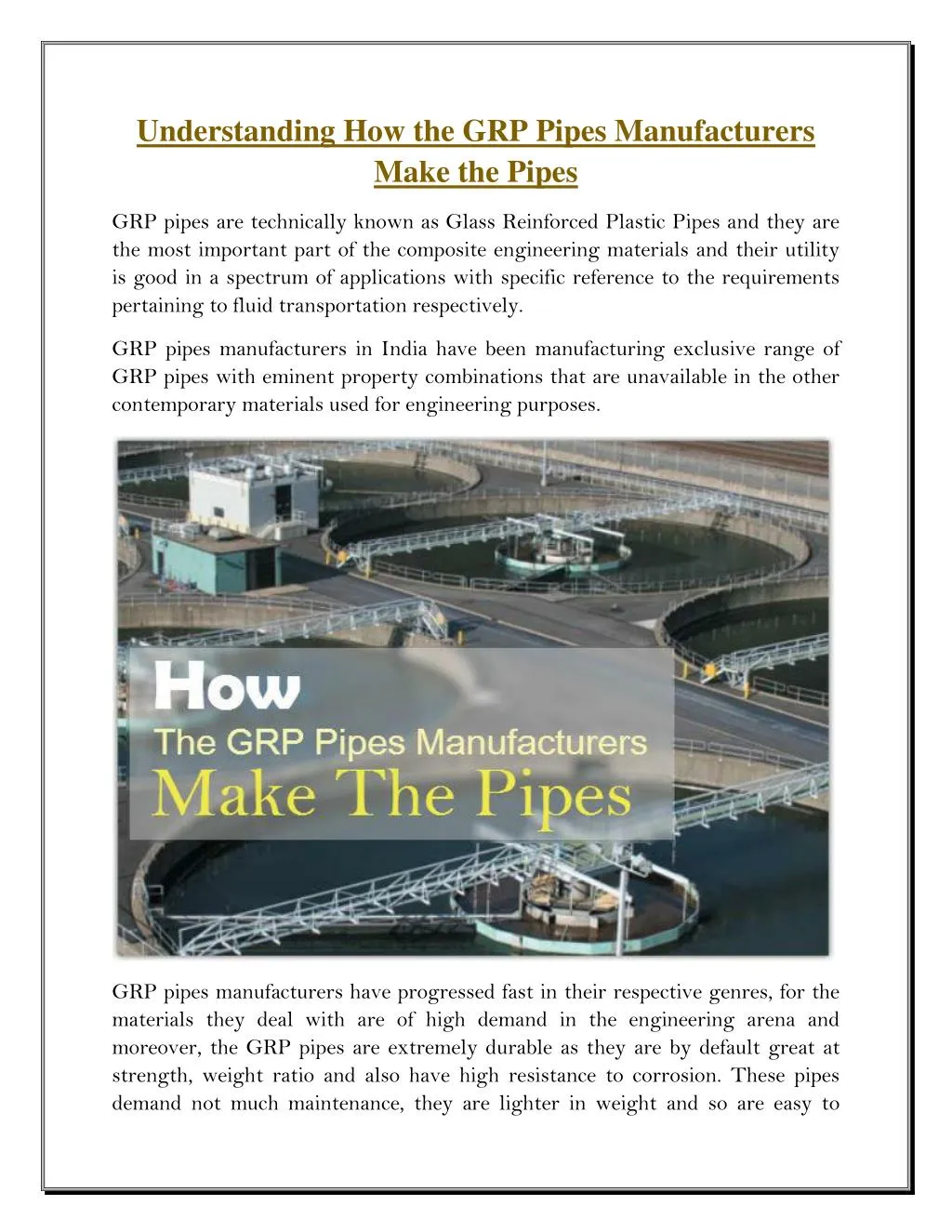 PPT - Understanding How The GRP Pipes Manufacturers Make The Pipes ...