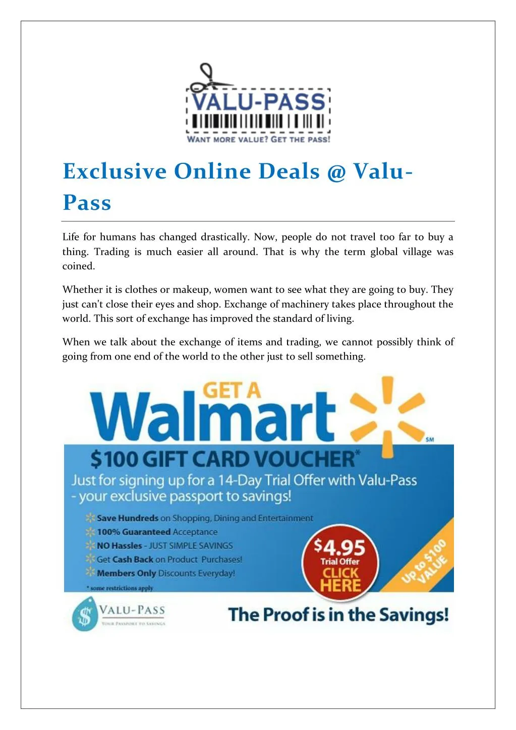 PPT - Exclusive Online Deals @ Valu-Pass PowerPoint Presentation, free ...