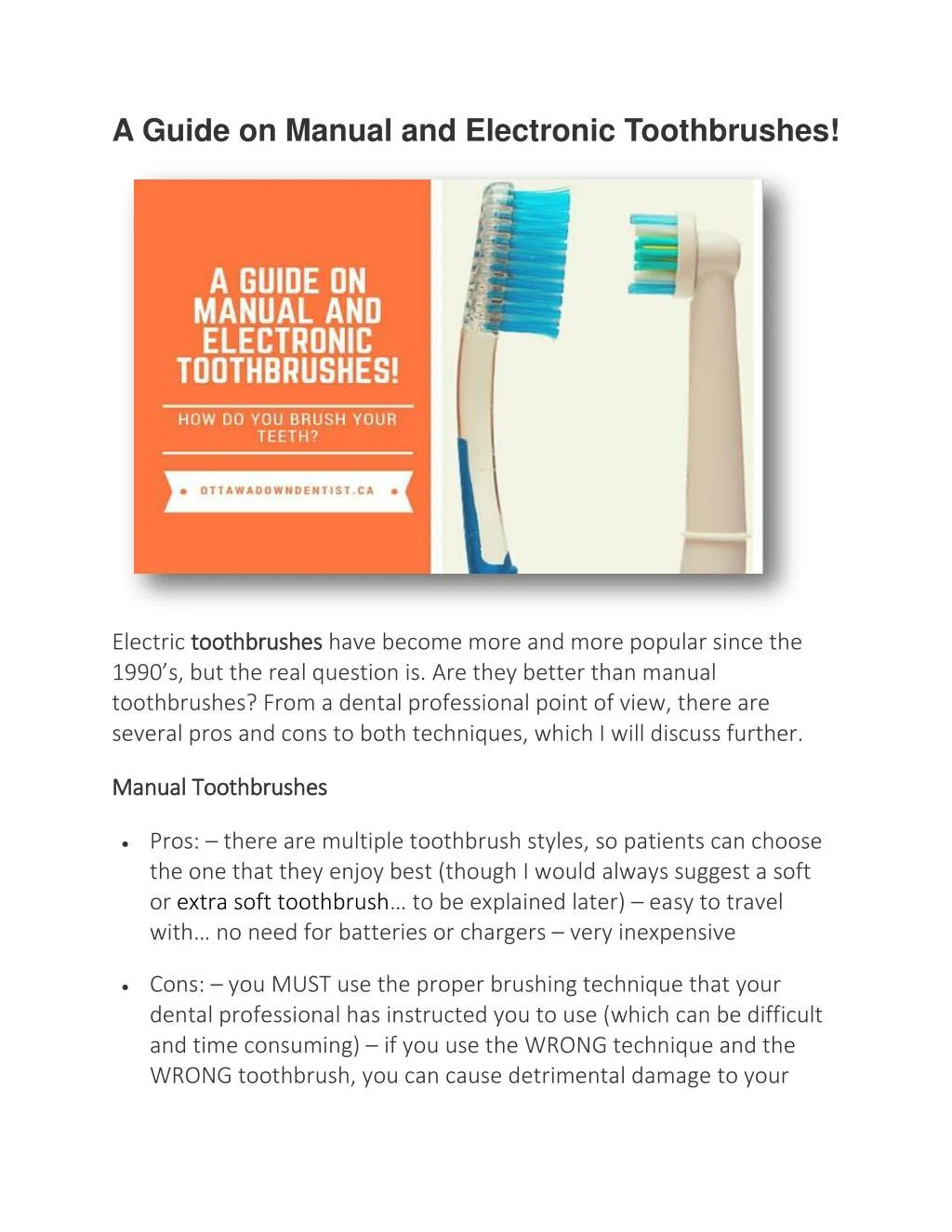 PPT - A Guide on Manual and Electronic Toothbrushes! PowerPoint ...