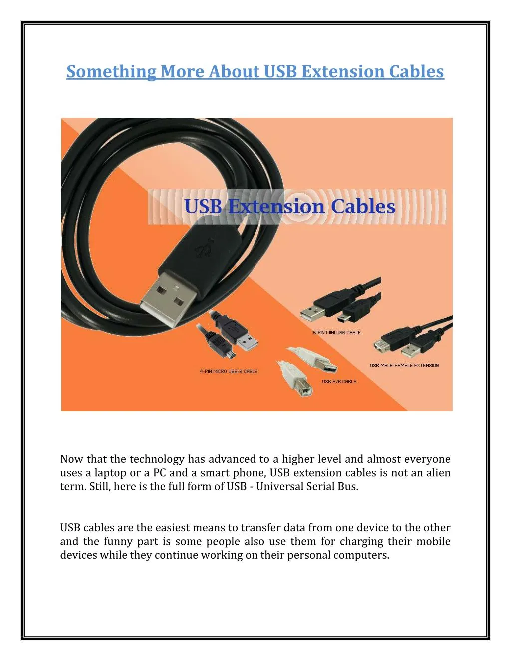 PPT - Something More About USB Extension Cables PowerPoint Presentation ...