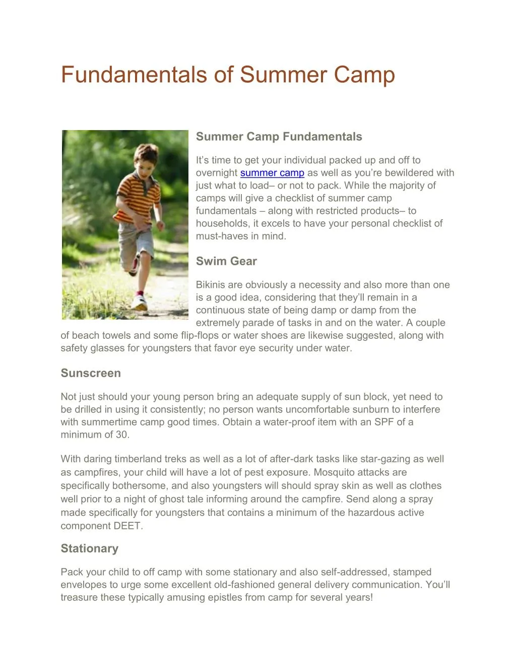PPT - Fundamentals of Summer Camp PowerPoint Presentation, free ...