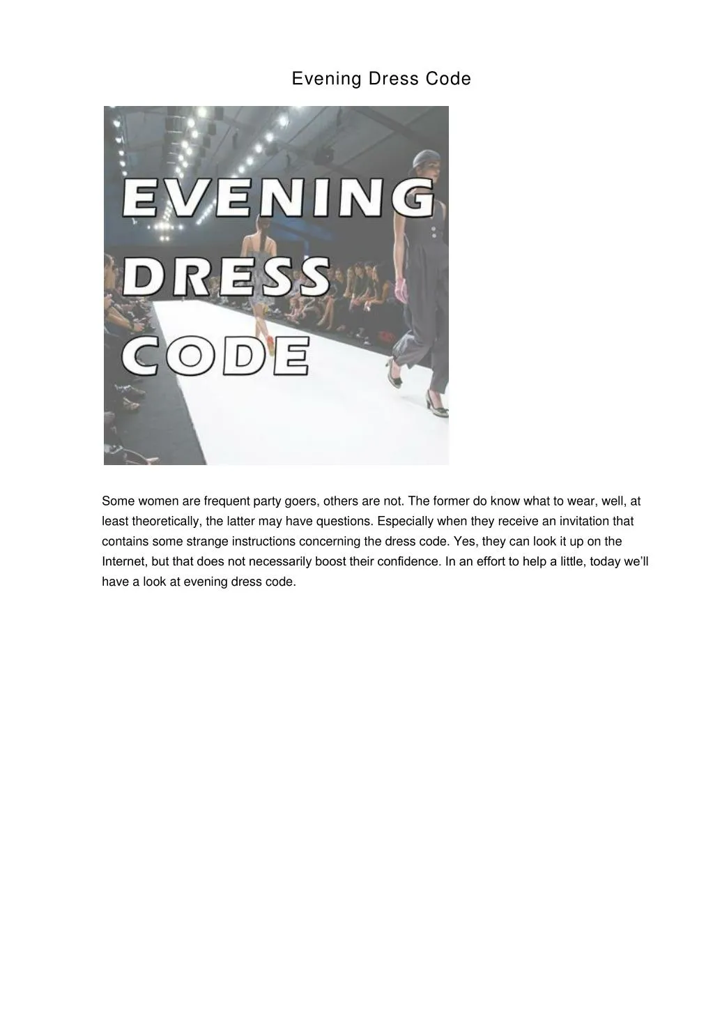 PPT - Evening Dress Code PowerPoint Presentation, free download - ID ...