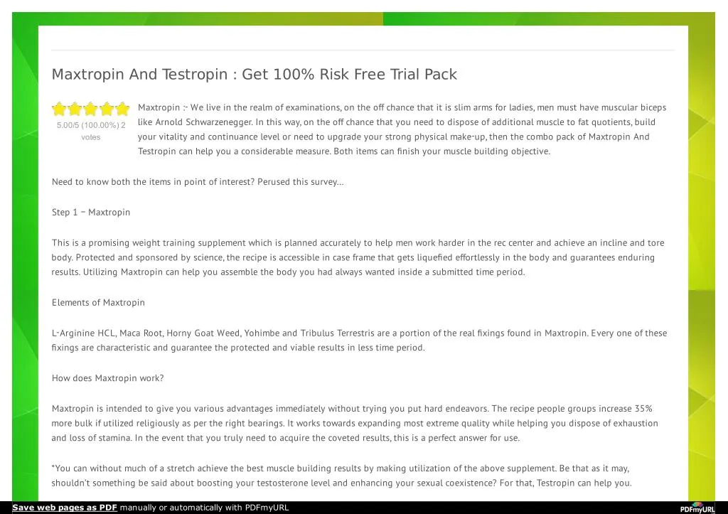 PPT - http://naturalsmaleenhancement.com/maxtropin-and-testropin ...