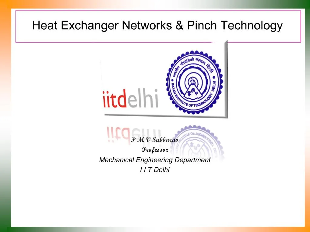 PPT - Heat Exchanger Networks Pinch Technology PowerPoint Presentation ...