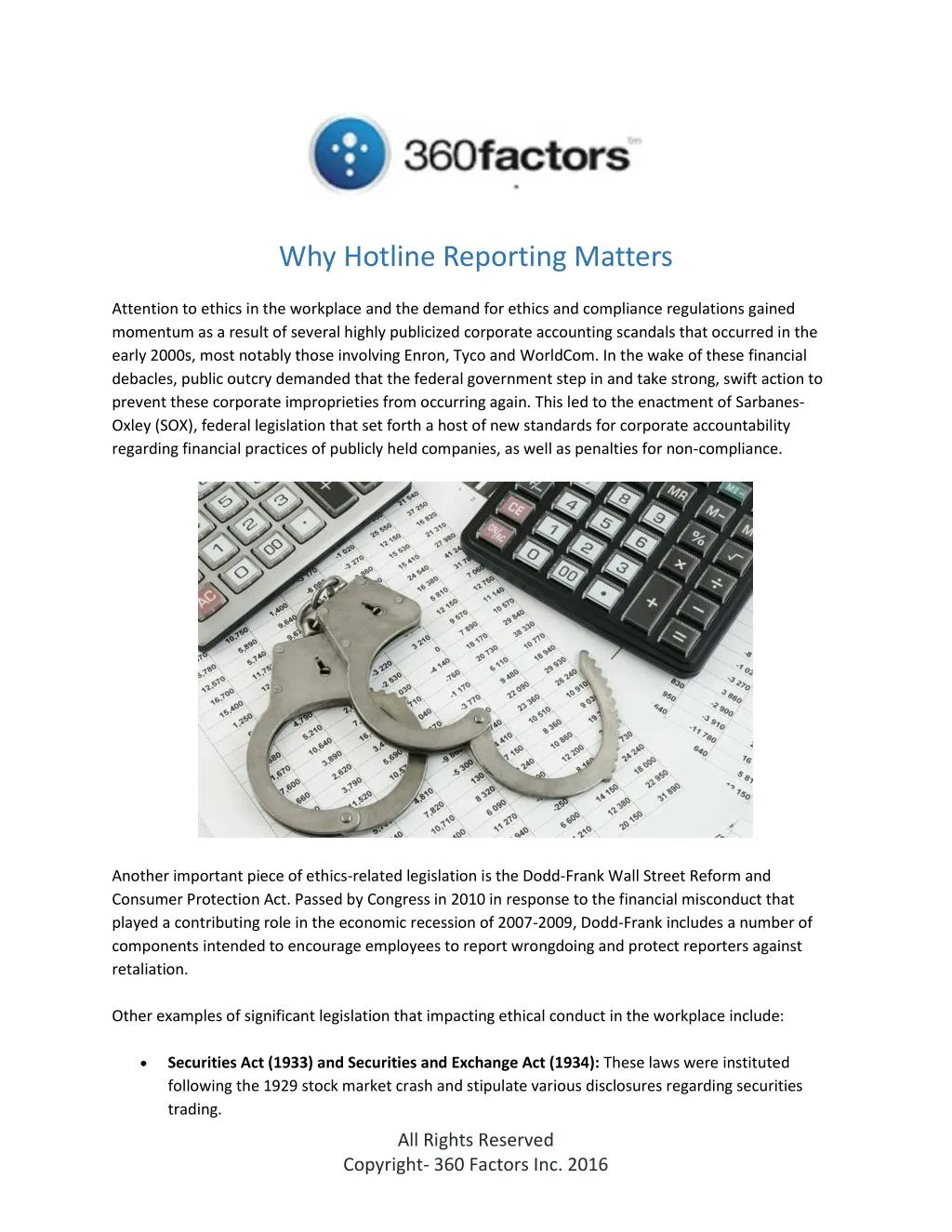 PPT - Why Hotline Reporting Matters- 360 Factors PowerPoint ...