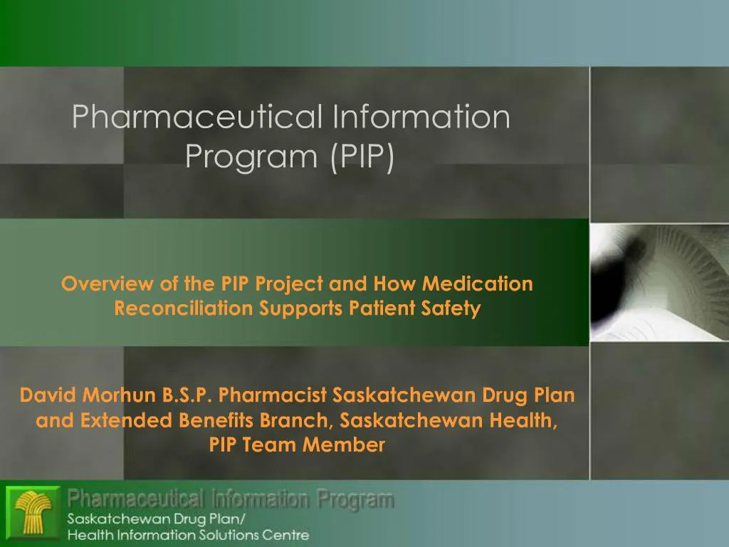 PPT - Pharmaceutical Information Program PIP PowerPoint Presentation ...