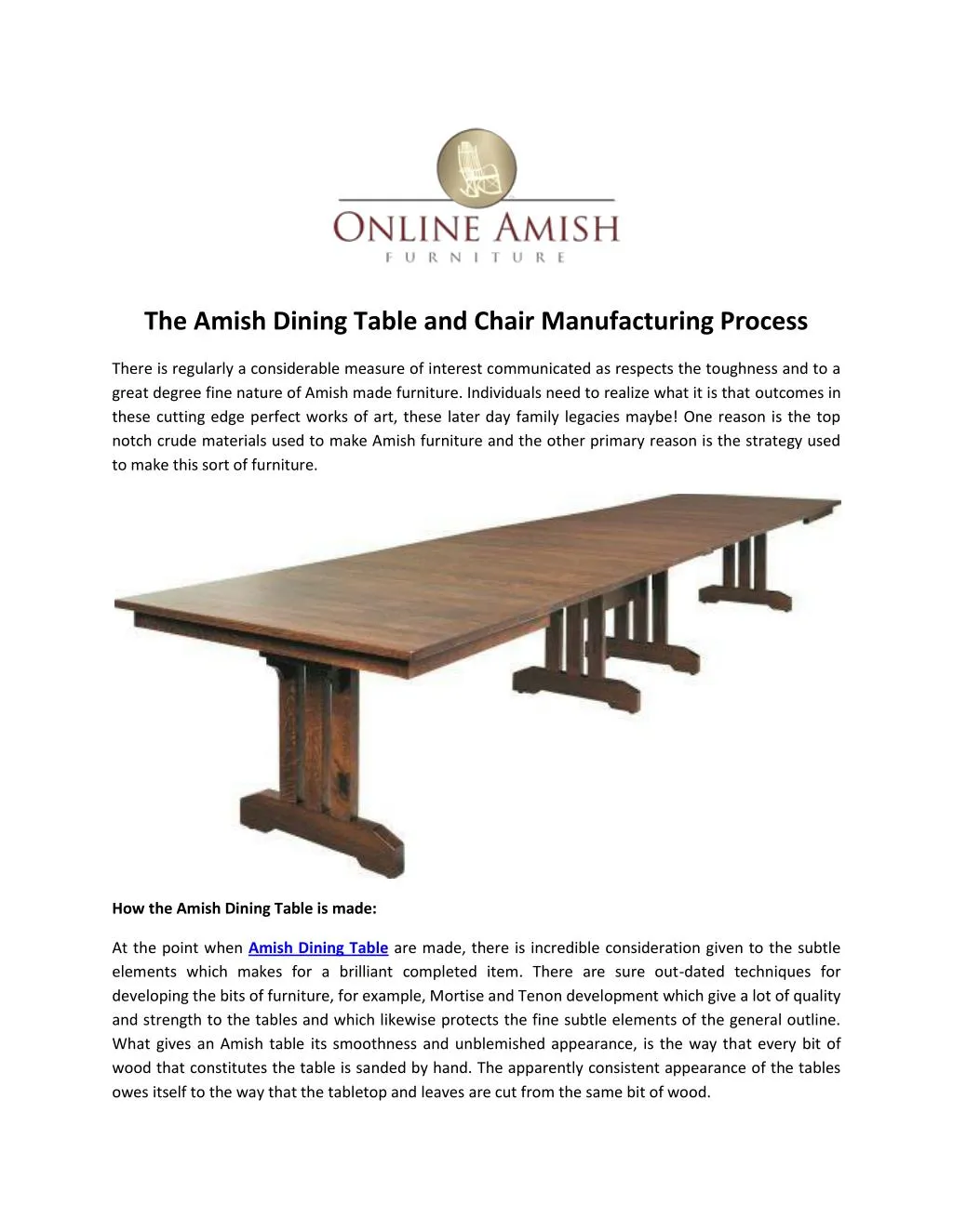 PPT - The Amish Dining Table and Chair Manufacturing Process PowerPoint ...