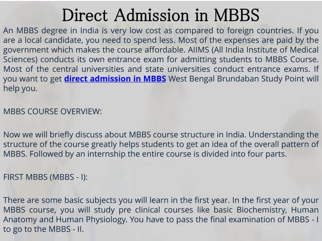 PPT - Direct Admission in MBBS PowerPoint Presentation, free download ...