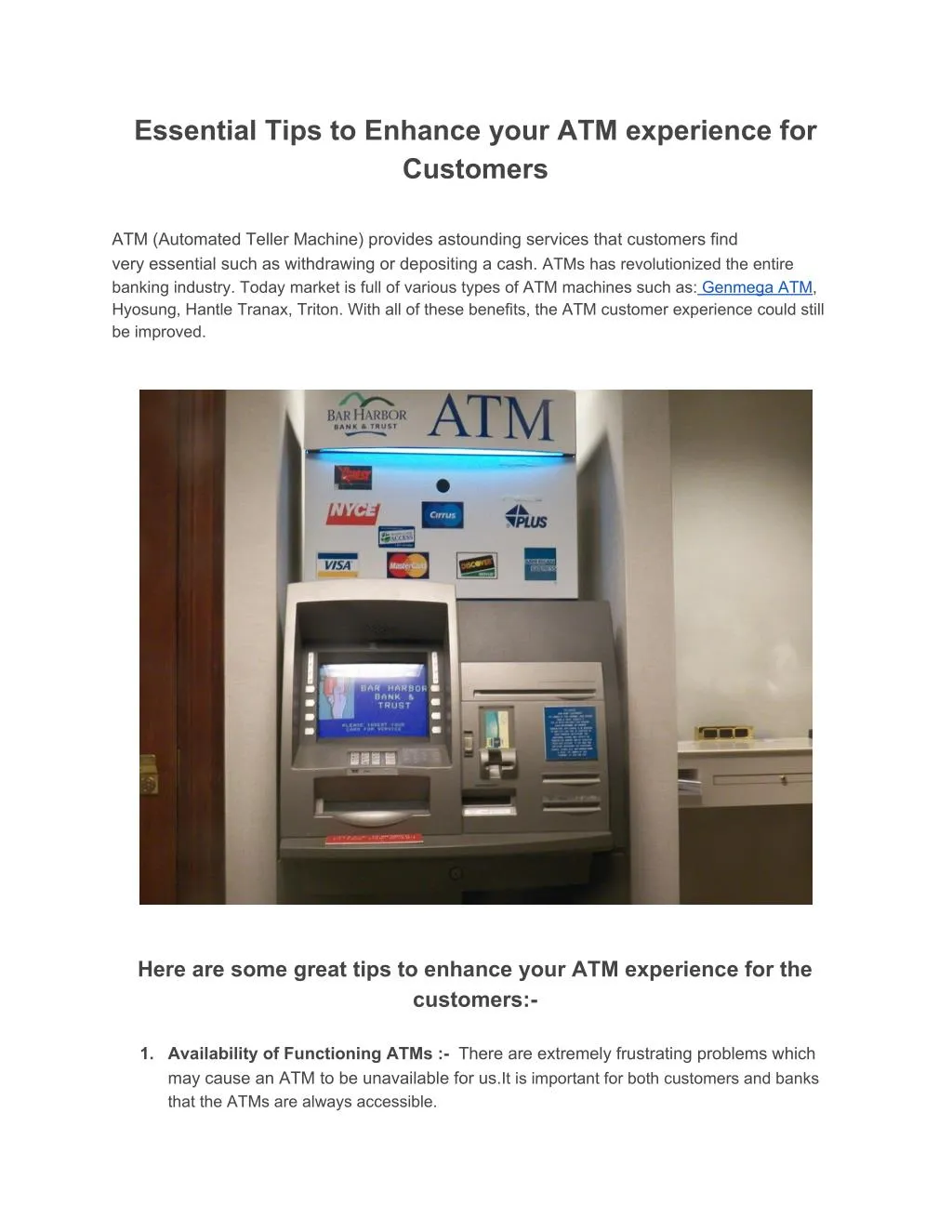 PPT - Essential Tips to Enhance your ATM experience for Customers ...