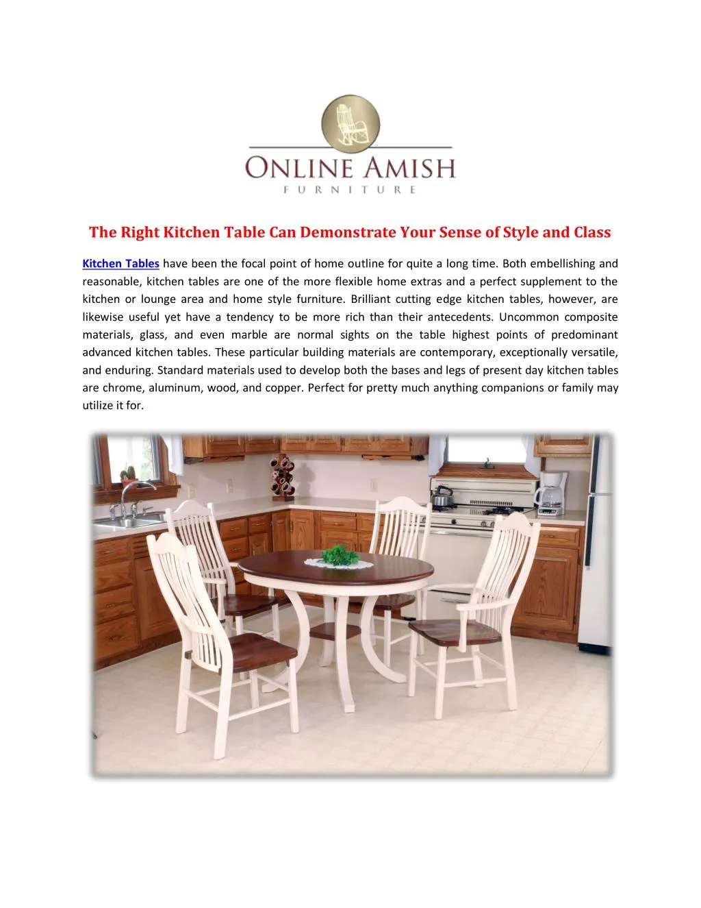 PPT - The Right Kitchen Table Can Demonstrate Your Sense of Style and ...