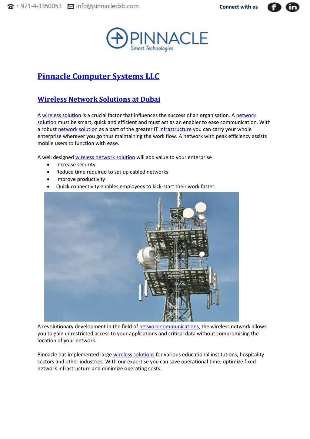 PPT - Wireless Network Solutions Dubai | Pinnacle Computer Systems ...